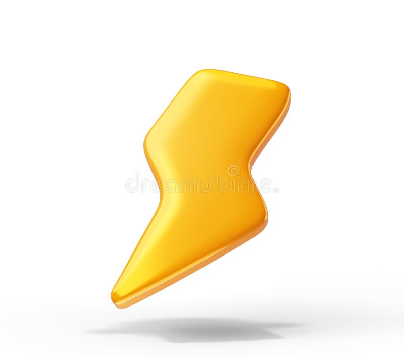 Thunder Lightning Bolt Power Charge Sign Icon 3D Illustration ...