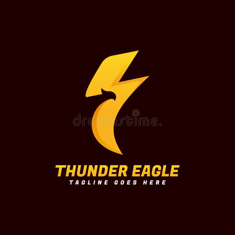 Thunder Lightning Combined with Minimalist Eagle Shape Logo Concept. Vector Logo Illustration ...