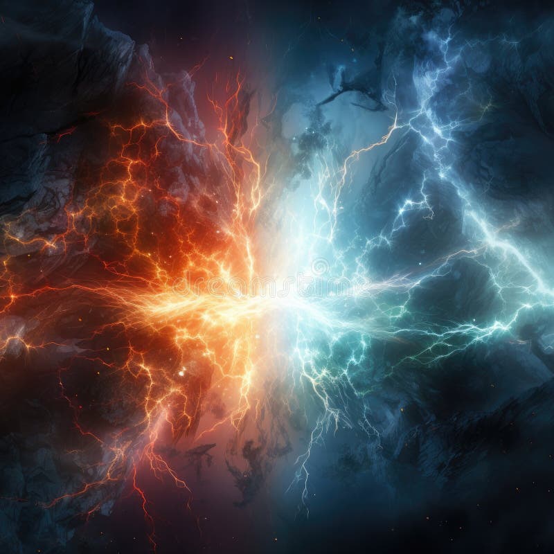 Thunder Lightning on Dark Background. Generative AI Stock Photo - Image ...