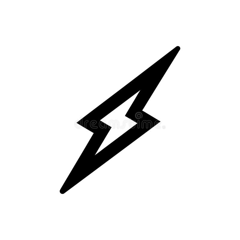 Thunder and Lightning Icon stock vector. Illustration of electrical ...