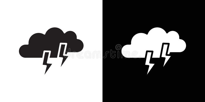 Thunder Lightning Icon Vector Flat Thin Line Illustration Stock Vector ...