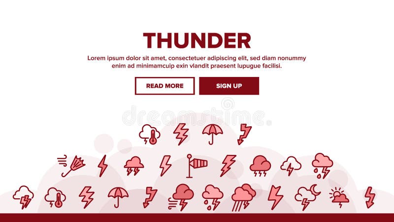 Thunder and Lightning Landing Header Vector Stock Vector - Illustration ...