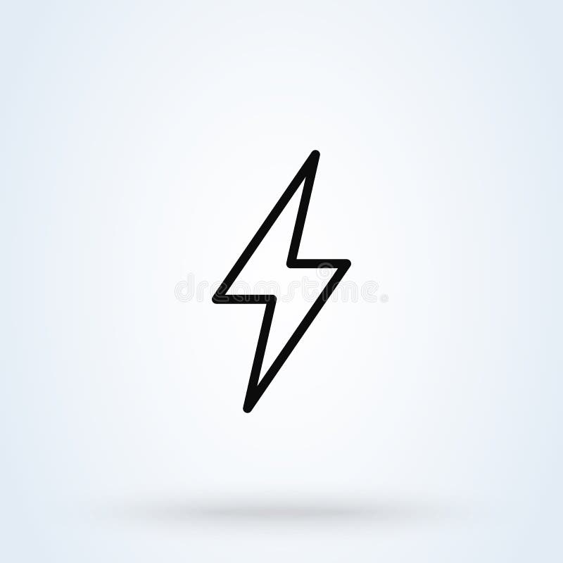 Thunder and Lightning. Line Art Simple Vector Modern Icon Design ...