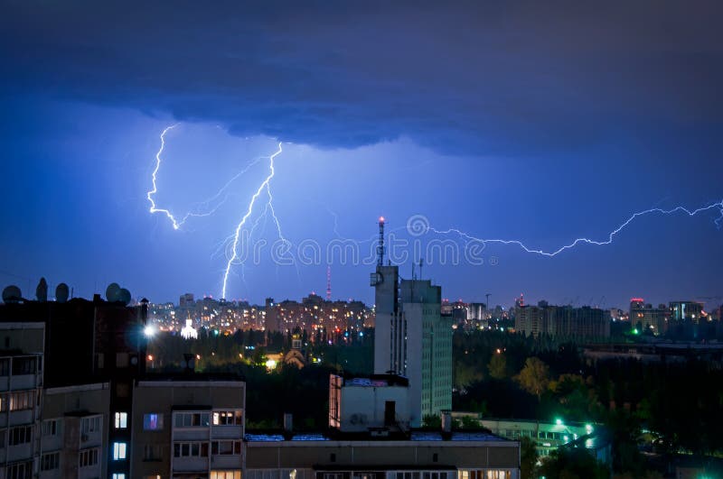 Thunder and Lightning stock photo. Image of bright, dark - 31877198