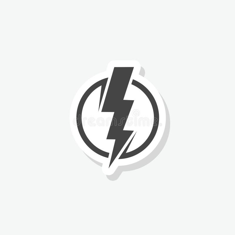 Thunder Lightning Sticker Isolated on White Stock Vector - Illustration ...