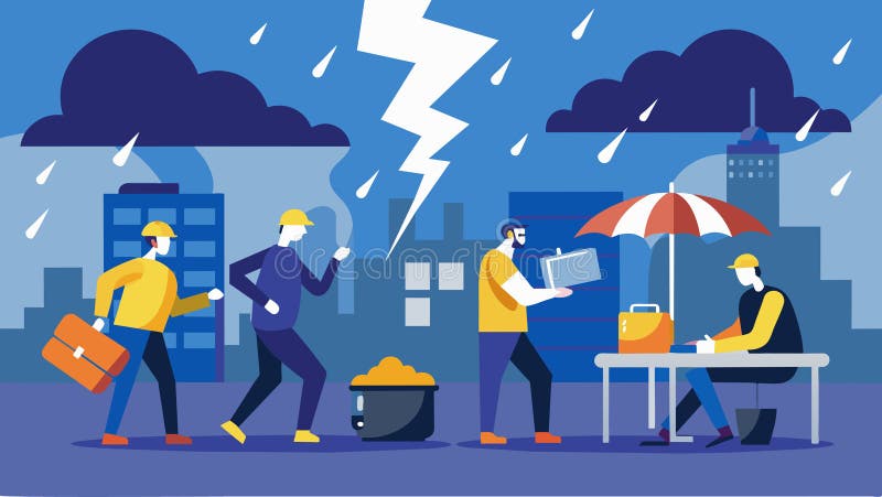 Thunder and Lightning Storm Interrupts Work Progress Forcing Workers To ...