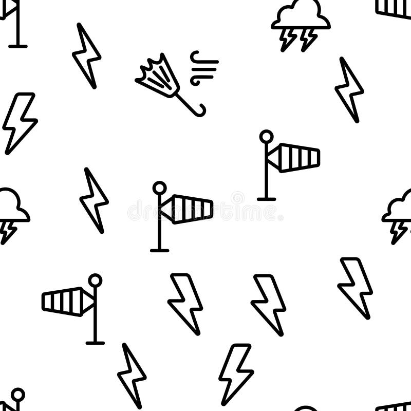 Thunder and Lightning Vector Seamless Pattern Stock Vector ...