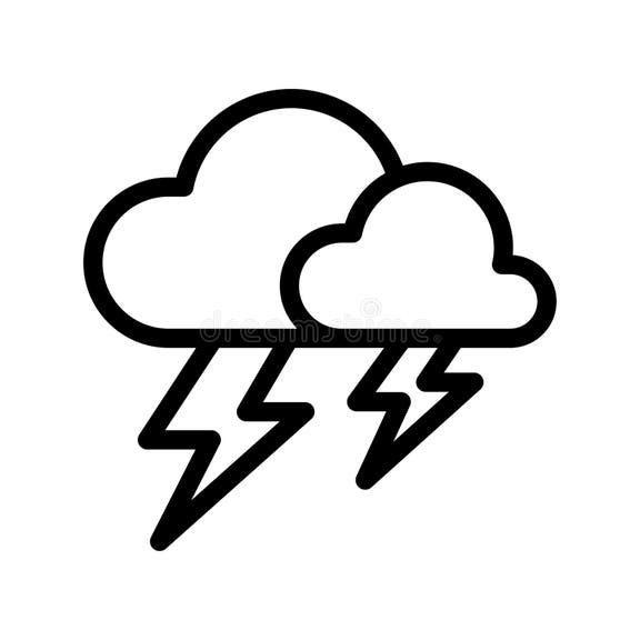 Thunder Line Icon Illustration Vector Graphic Stock Vector ...