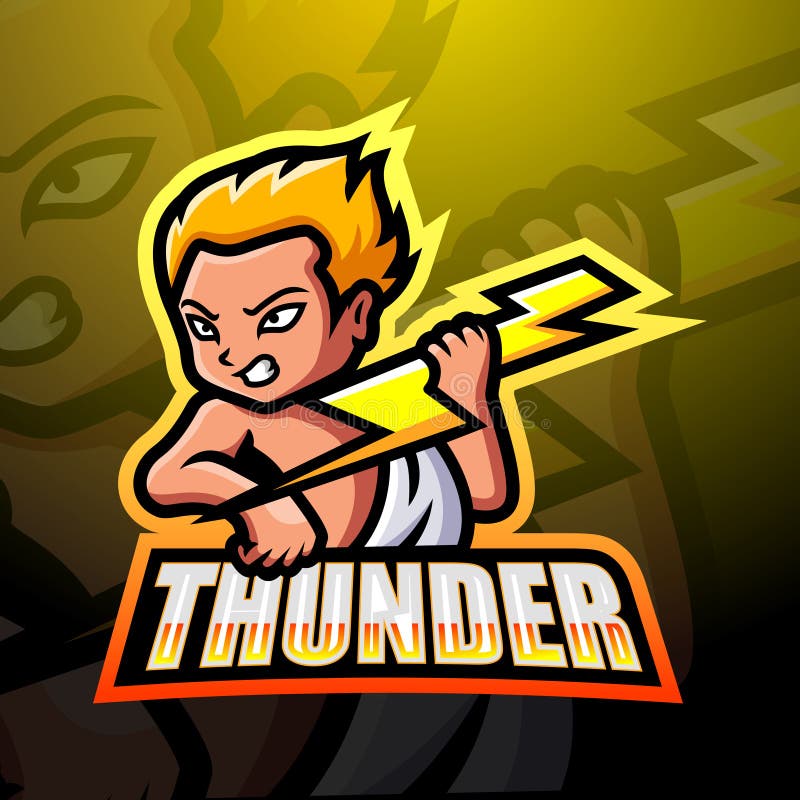 Thunder Mascot Esport Logo Design Stock Vector - Illustration of greek ...