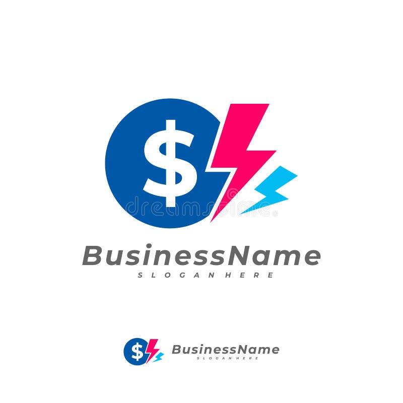 Thunder Money Logo Vector Template, Creative Money Logo Design Concepts ...