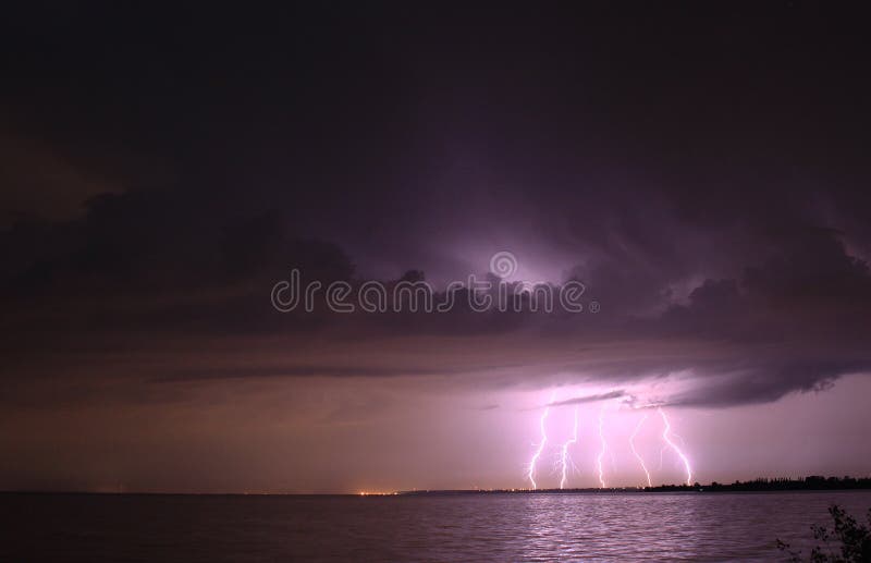 Thunder at night stock photo. Image of thunder, galway - 121681264