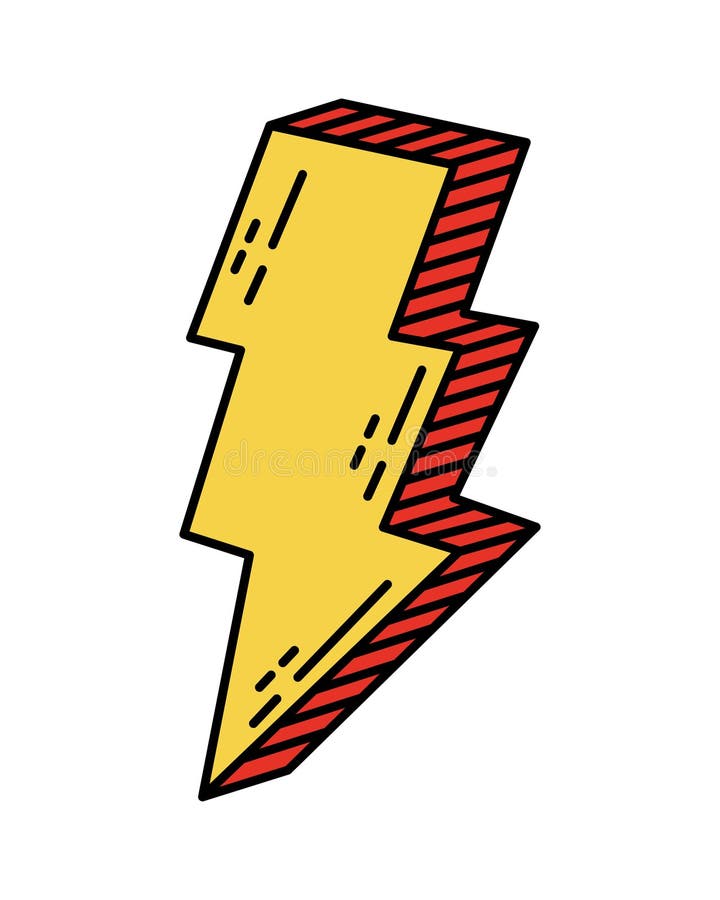 Thunder Pop Art Style Illustration Stock Image - Image of nature, rays ...