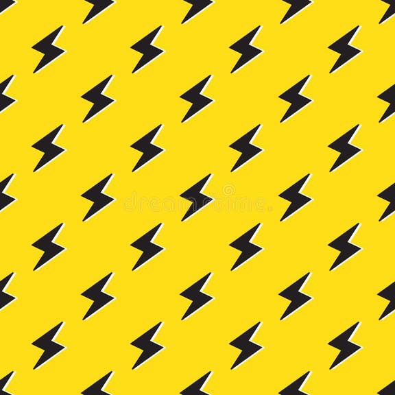 Thunder Seamless Pattern. Bolt Symbol Pattern. Yellow Seamless Pattern ...