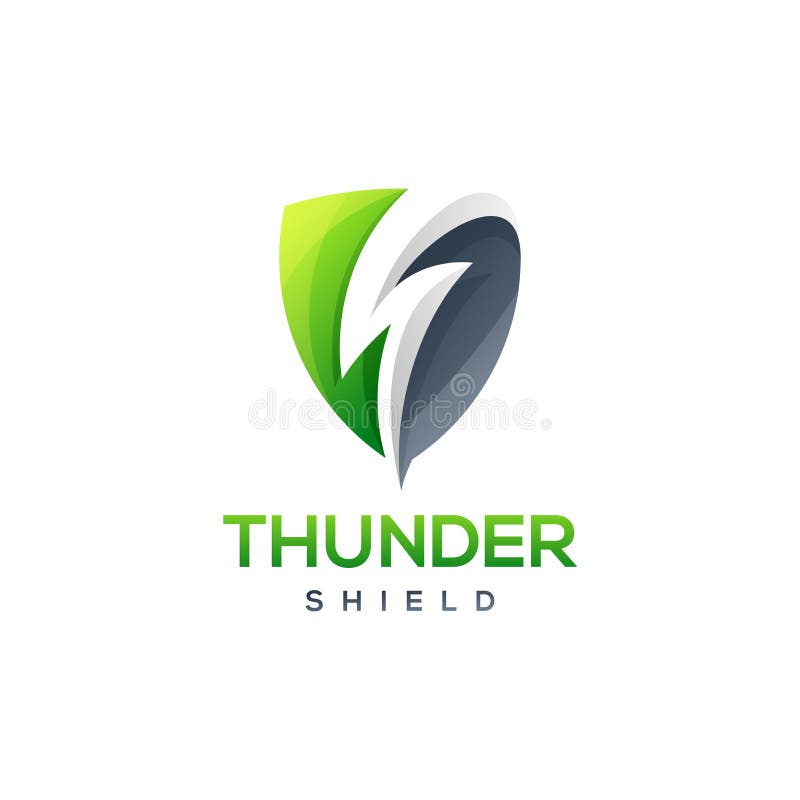 Thunder Shield Logo Design Vector Illustrations Stock Illustration ...