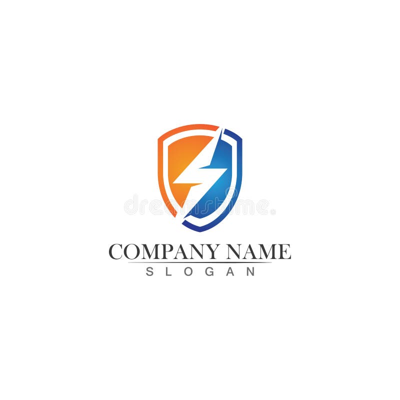 Thunder Shield Vector Logo Template.this Graphic Suitable for Electric Business-vector. Stock ...