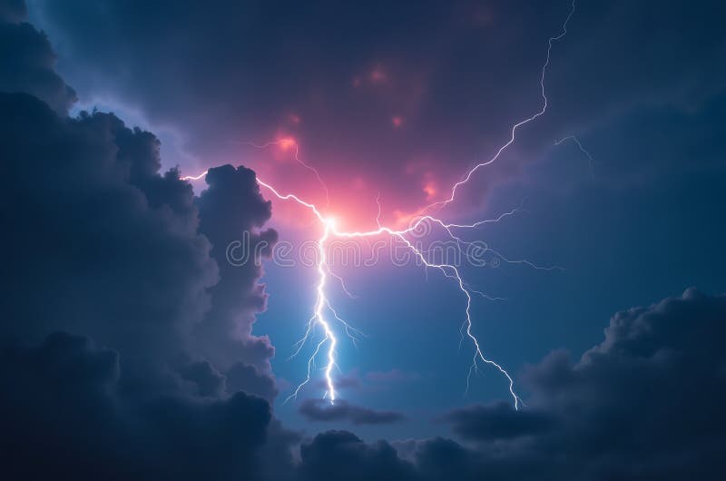 Thunder in sky detail stock illustration. Illustration of weather ...