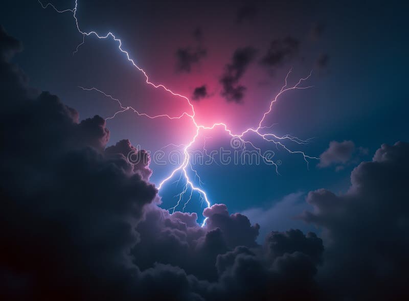 Thunder in sky detail stock illustration. Illustration of energy ...