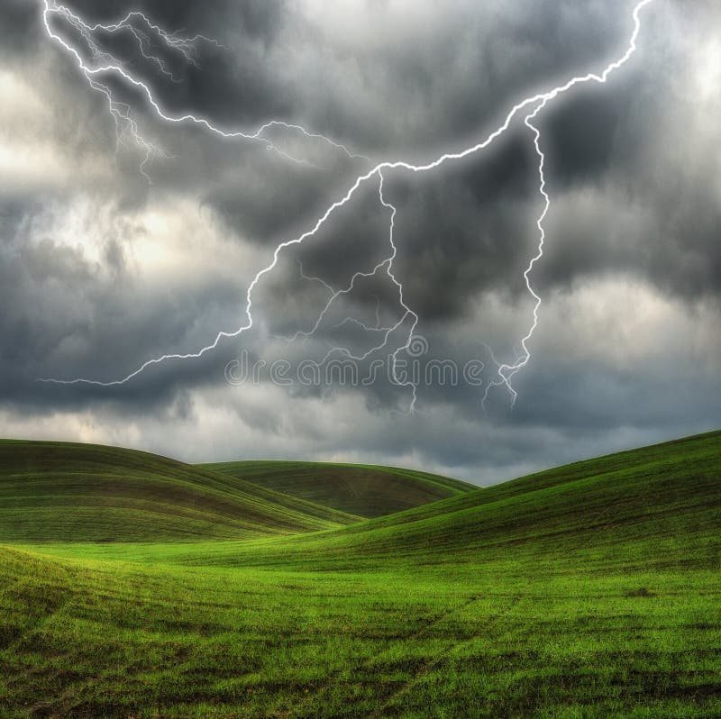 Sky. Lightning in the Sky. Dark Clouds Stock Photo - Image of heaven ...