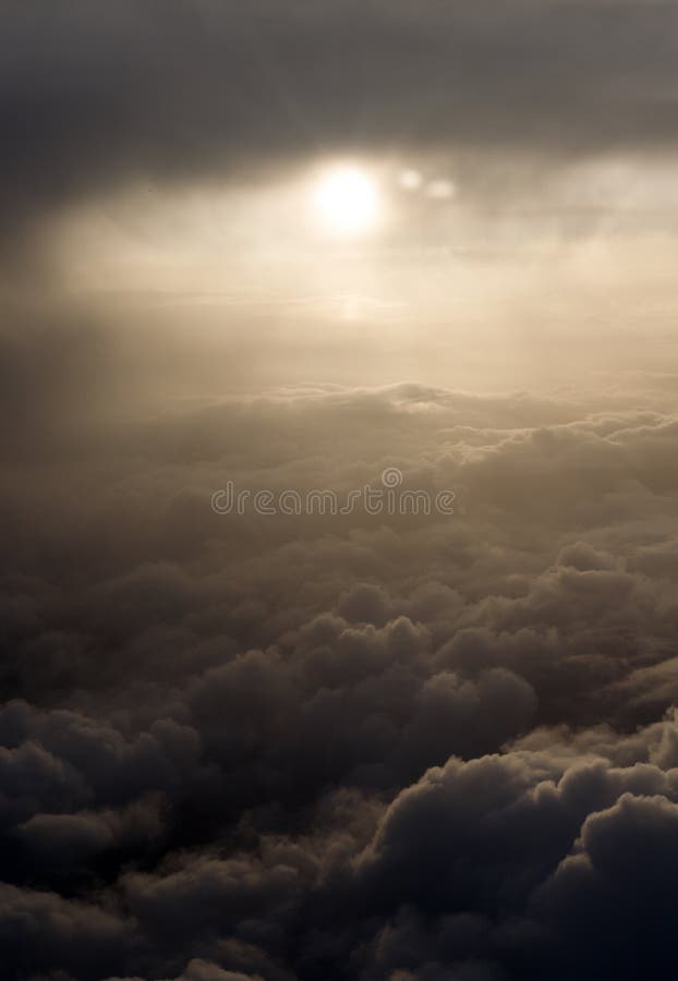 Thunder Storm from Above with a Blanket of Clouds Stock Image - Image ...