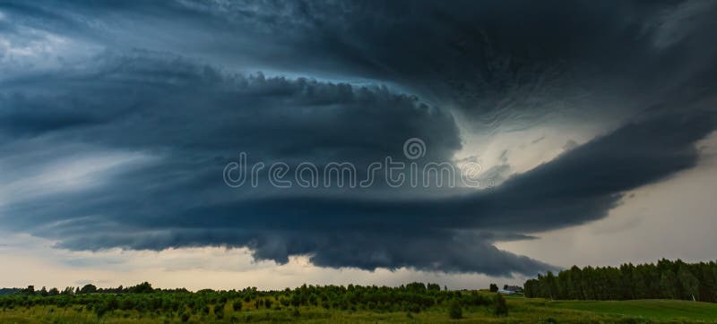 Thunder Storm Clouds with Supercell Wall Cloud, Summer, Lithuania Stock ...