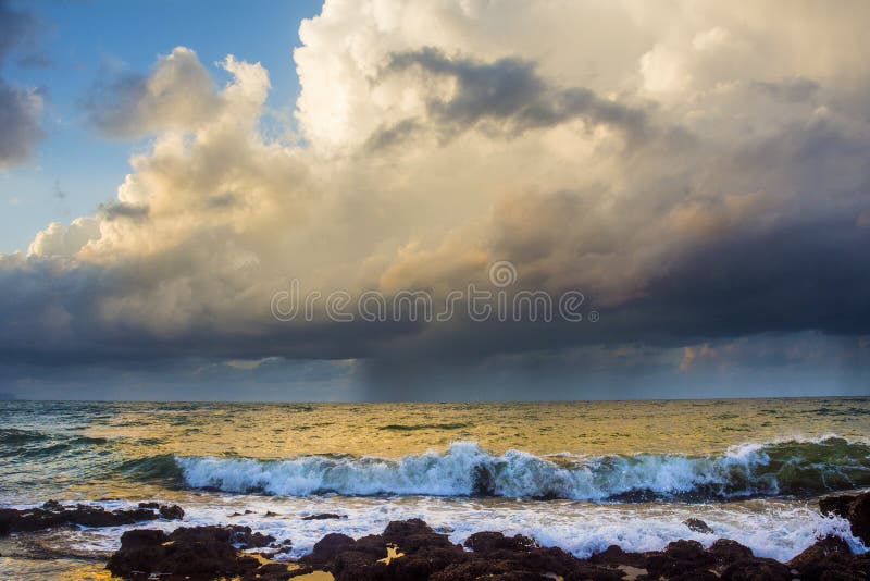 Thunder-storm over the sea stock photo. Image of thundercloud - 47510850