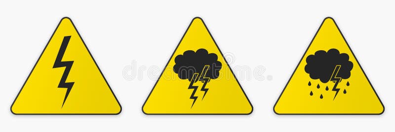 Thunder and Storm. Set of Signs. Stock Illustration - Illustration of ...