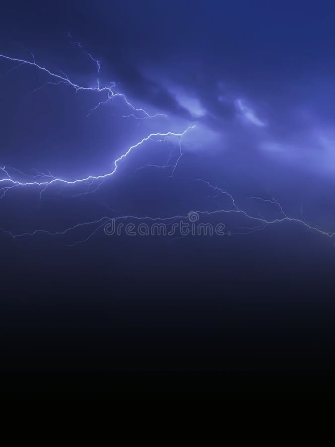 Thunder Storm in the Sky at the Night Stock Photo - Image of bright ...