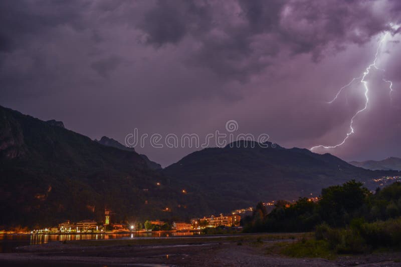 Thunder storm stock photo. Image of lightning, captured - 55968898