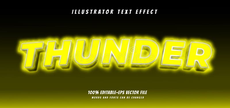 Thunder Text Effect Design Vector Stock Vector - Illustration of glow ... Thunder Text Effect Design Vector Stock Vector - Illustration of glow ...