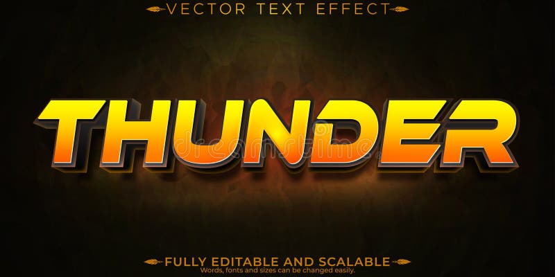 Thunder Text Effect, Editable Fire and Esport Text Style Stock Vector ...