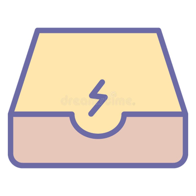 Thunder with Tray, Email Isolated Vector Icon Which Can Easily Modify ...