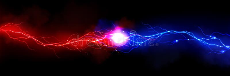 Thunder Vs Light Effect Background. Bolt Energy Stock Illustration ...