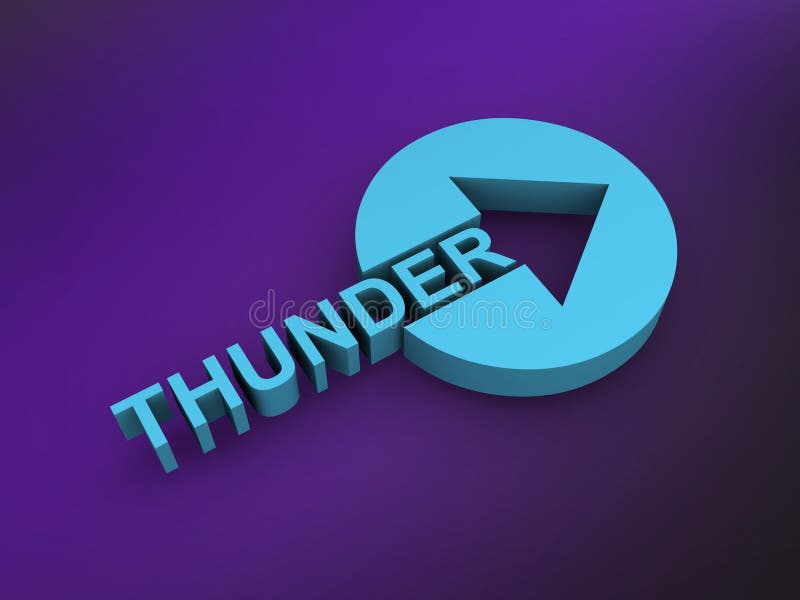 Thunder word on purple stock illustration. Illustration of bolt - 375061219