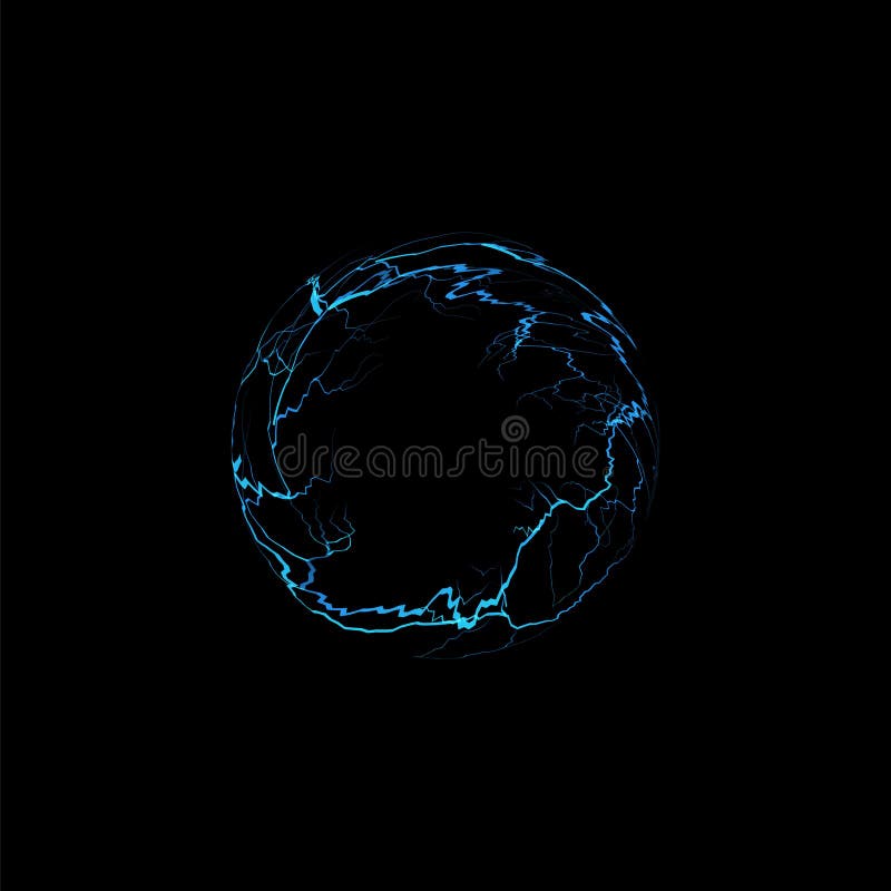 Thunderbolt Blue Bolt Lightning Circle Effect, Vector Ring Electric ...