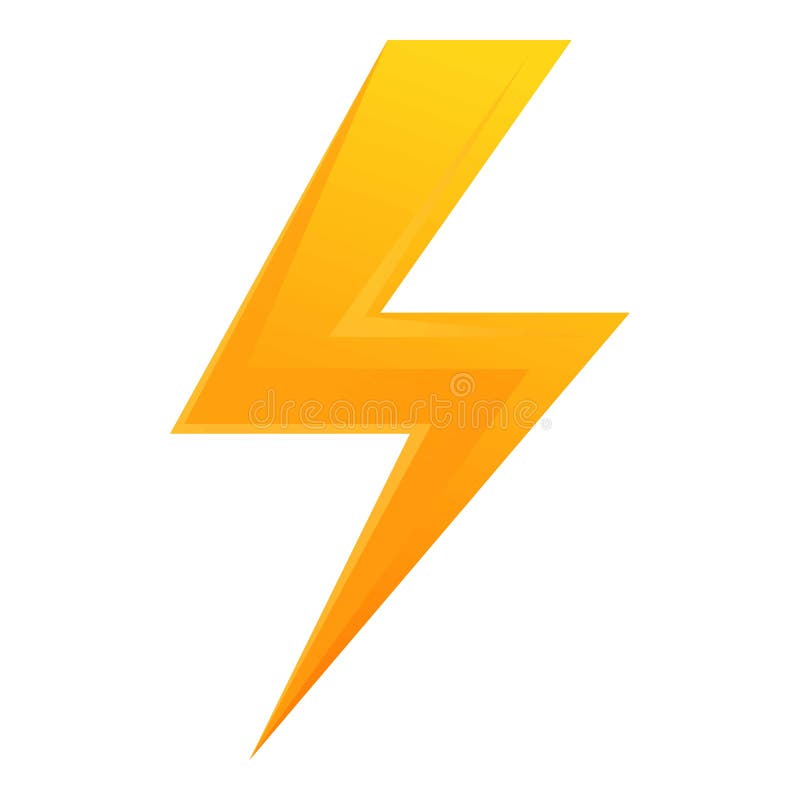 Thunderbolt Button Interface Icon, Cartoon Style Stock Vector ...