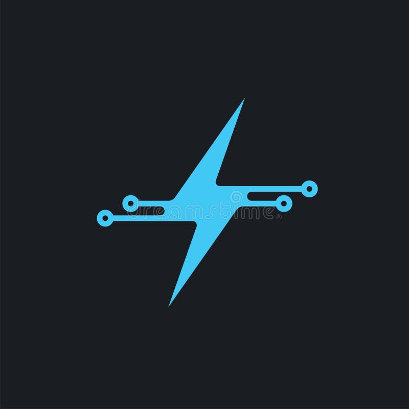 Thunderbolt Circuit Tech Icon Vector Concept Design Template Stock ...