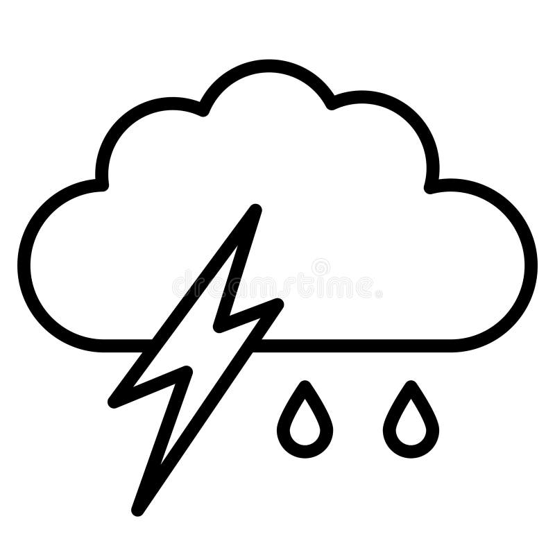 Thunderbolt Cloud Weather Icon Stock Illustration - Illustration of ...