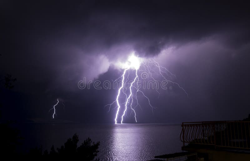 Thunderbolt stock image. Image of outside, landscape - 83876193