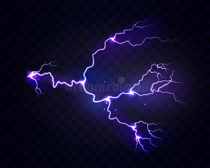 Realistic Electric Discharge, Lightnings Stock Illustration ...