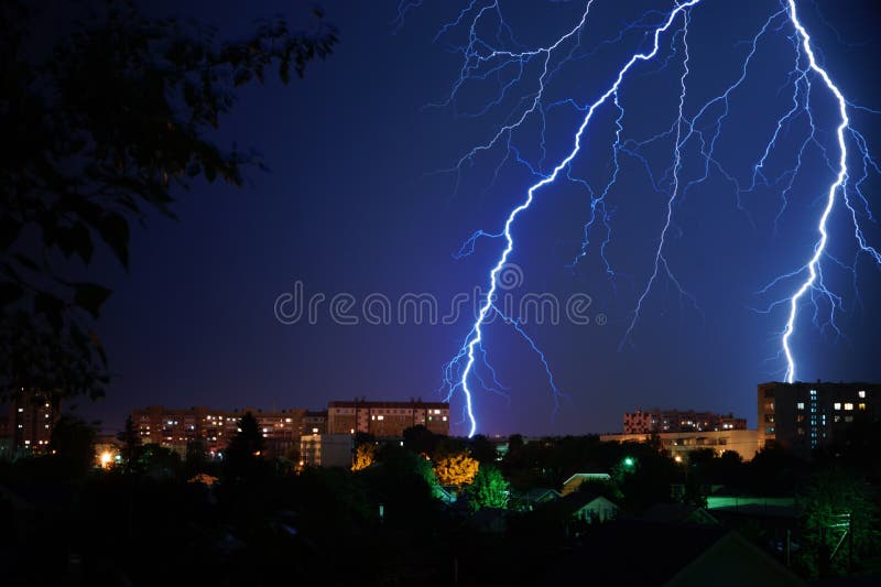 The thunderbolt stock image. Image of night, thunderbolt - 57357783