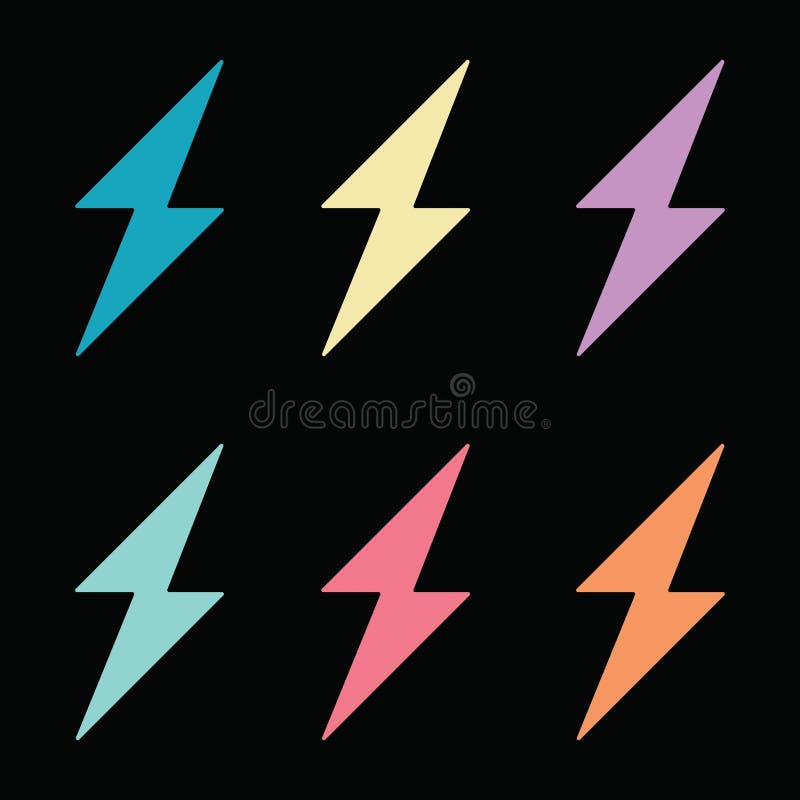 Thunderbolt Lightning Neon Color Vector Image Stock Vector ...