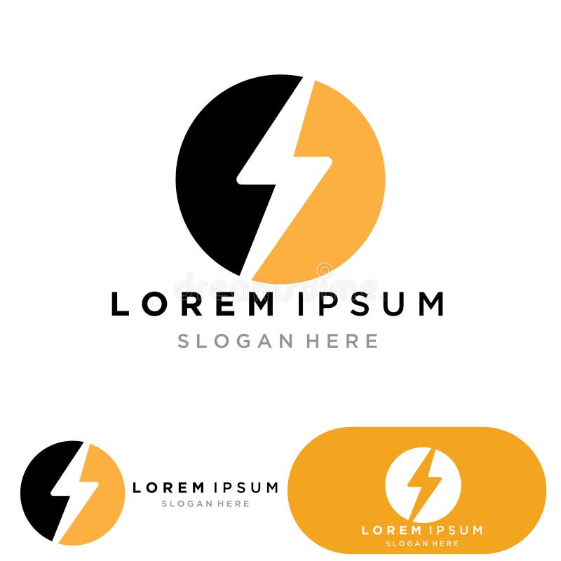 Thunderbolt Logo and Symbol Vector Stock Vector - Illustration of charge, electric: 253197666