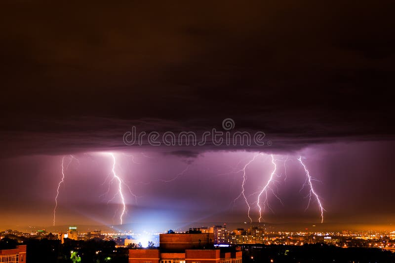 Thunderbolt stock photo. Image of nighttime, bright, clash - 96087004