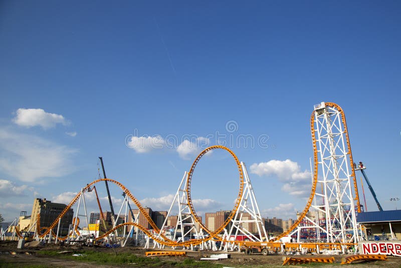 The Thunderbolt Roller Coaster Under Construction at the Coney Island ...