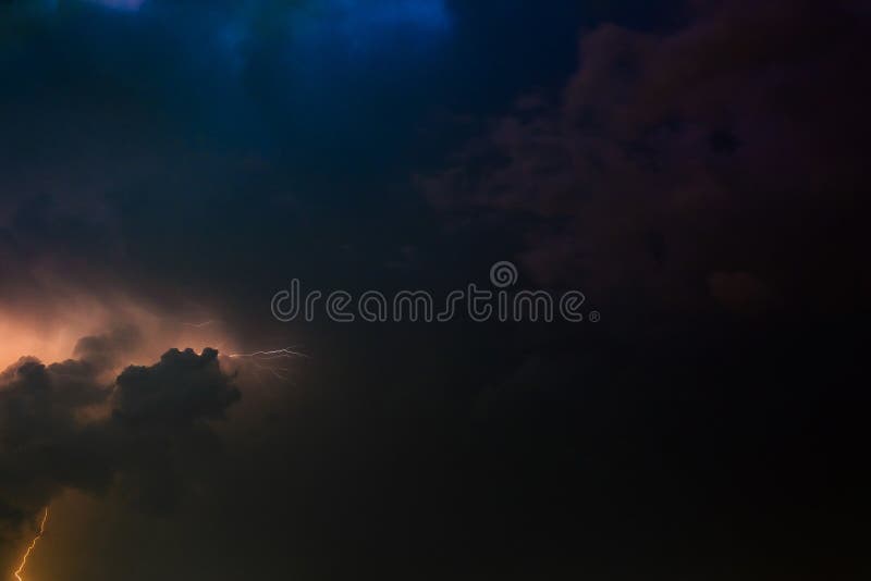 Thunderbolt and Storm - Skyscape Stock Image - Image of outdoor ...