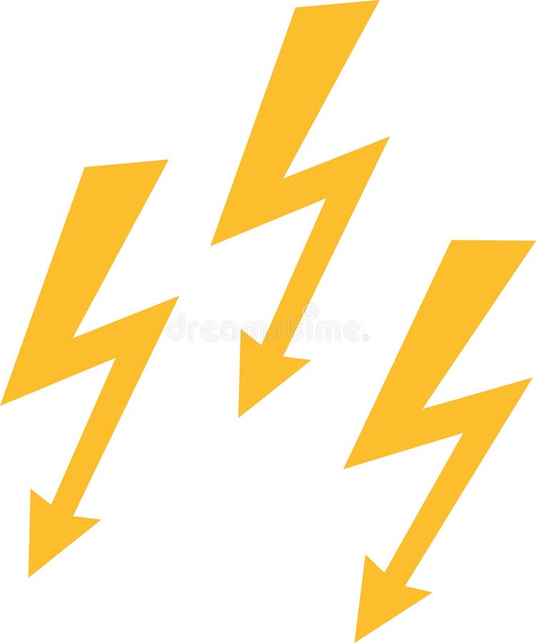 Thunderbolt triple icon stock vector. Illustration of electrical ...