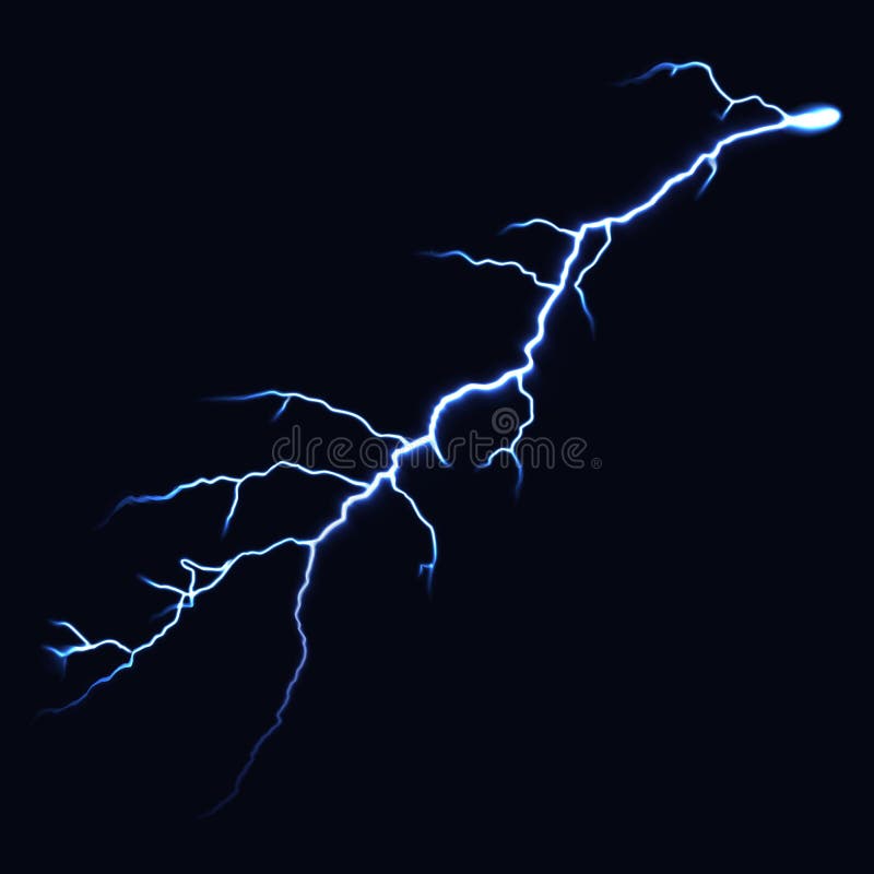 Lightning Strikes. Electric Light Thunder Spark. Realistic Lightning on ...