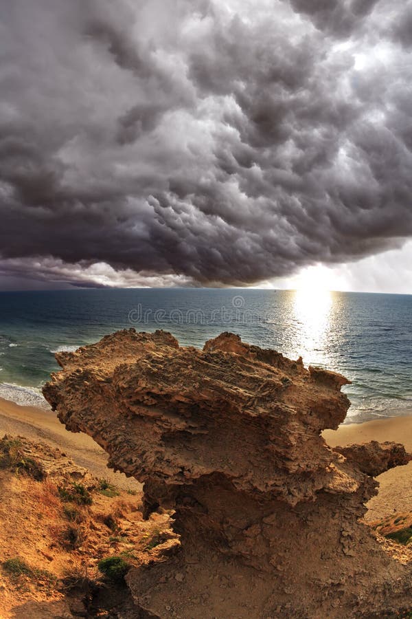 A Thundercloud Above Mediterranean Sea Stock Photo - Image of ...