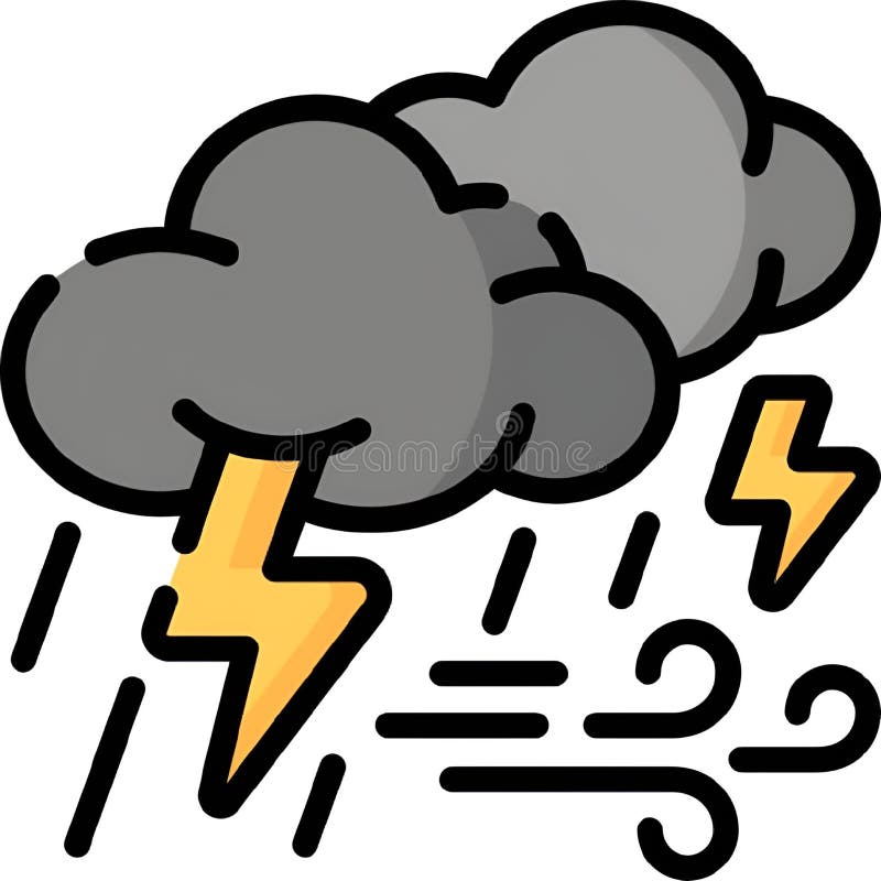 Thundercloud and Lightning Bolts for Weather and Climate Theme Stock ...