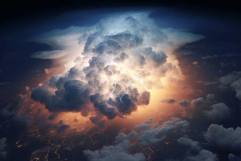 Thundercloud Lightning Color. Generate AI Stock Illustration ...